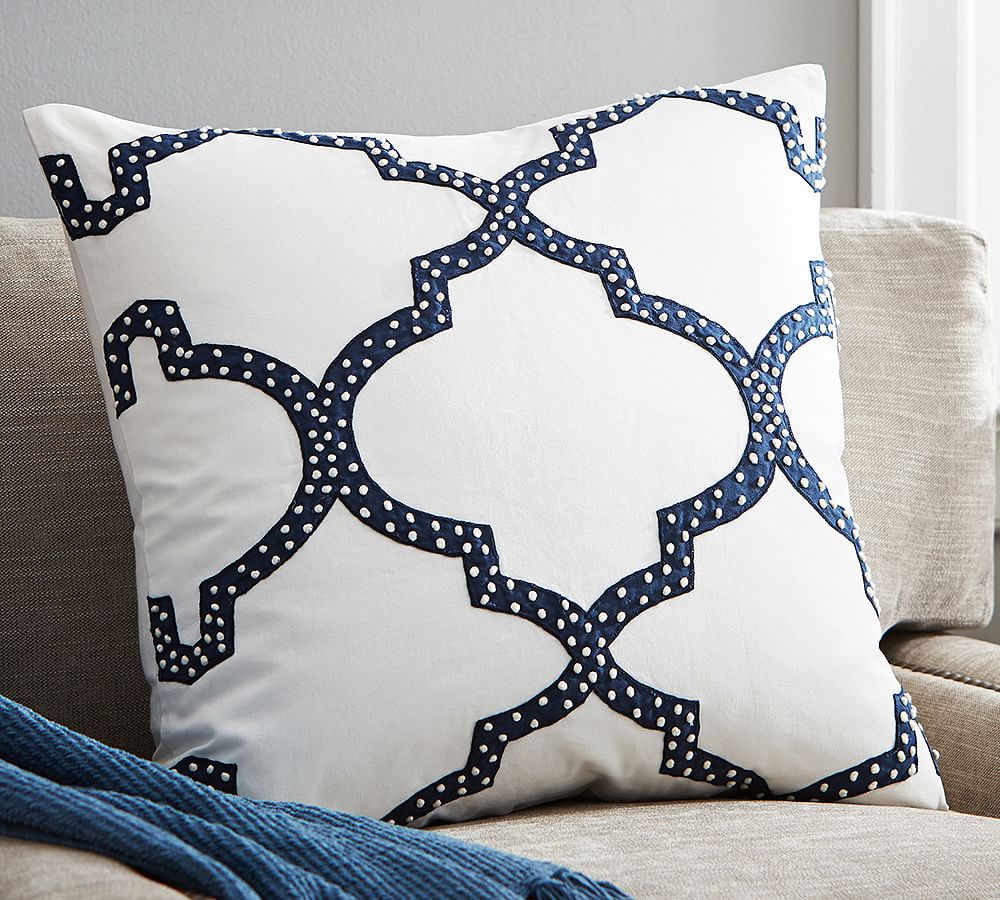 Dearsley Embroidered Decorative Pillow Cover | Pottery Barn