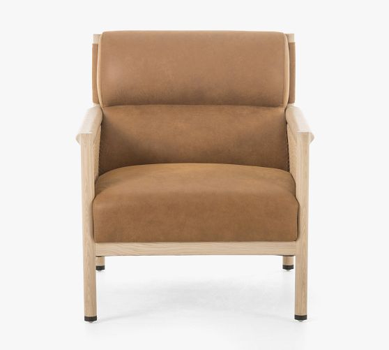 Rowan Cane Leather Armchair | Pottery Barn