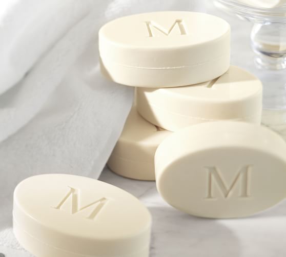 Monogrammed Paperwhite Oval Soap Set | Pottery Barn