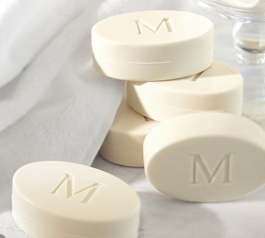 Monogrammed Paperwhite Oval Soap Set | Pottery Barn