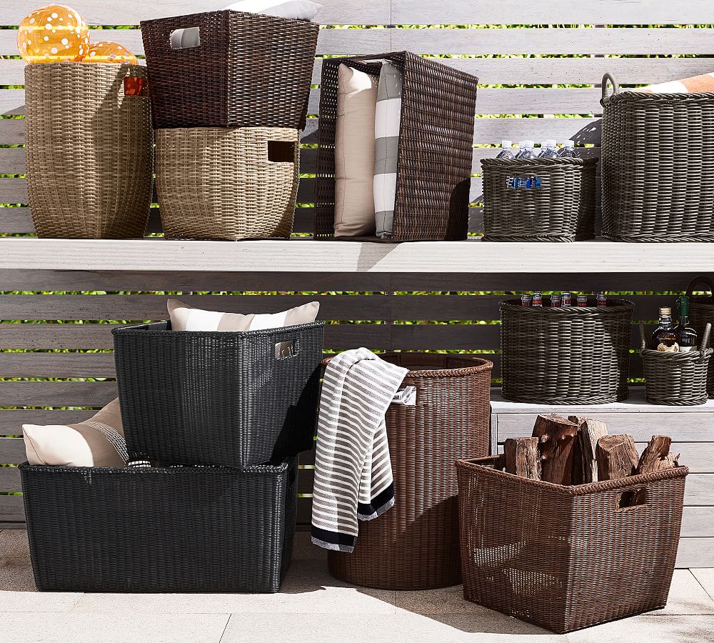 Torrey Outdoor Storage Baskets - Natural | Pottery Barn