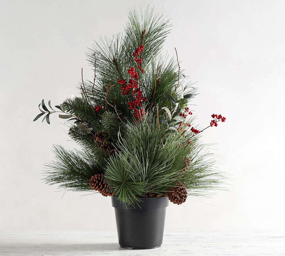 Potted Faux Wintergreens & Berry Tree | Pottery Barn