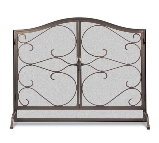 Arched Door Iron Gate Fireplace Screen | Pottery Barn