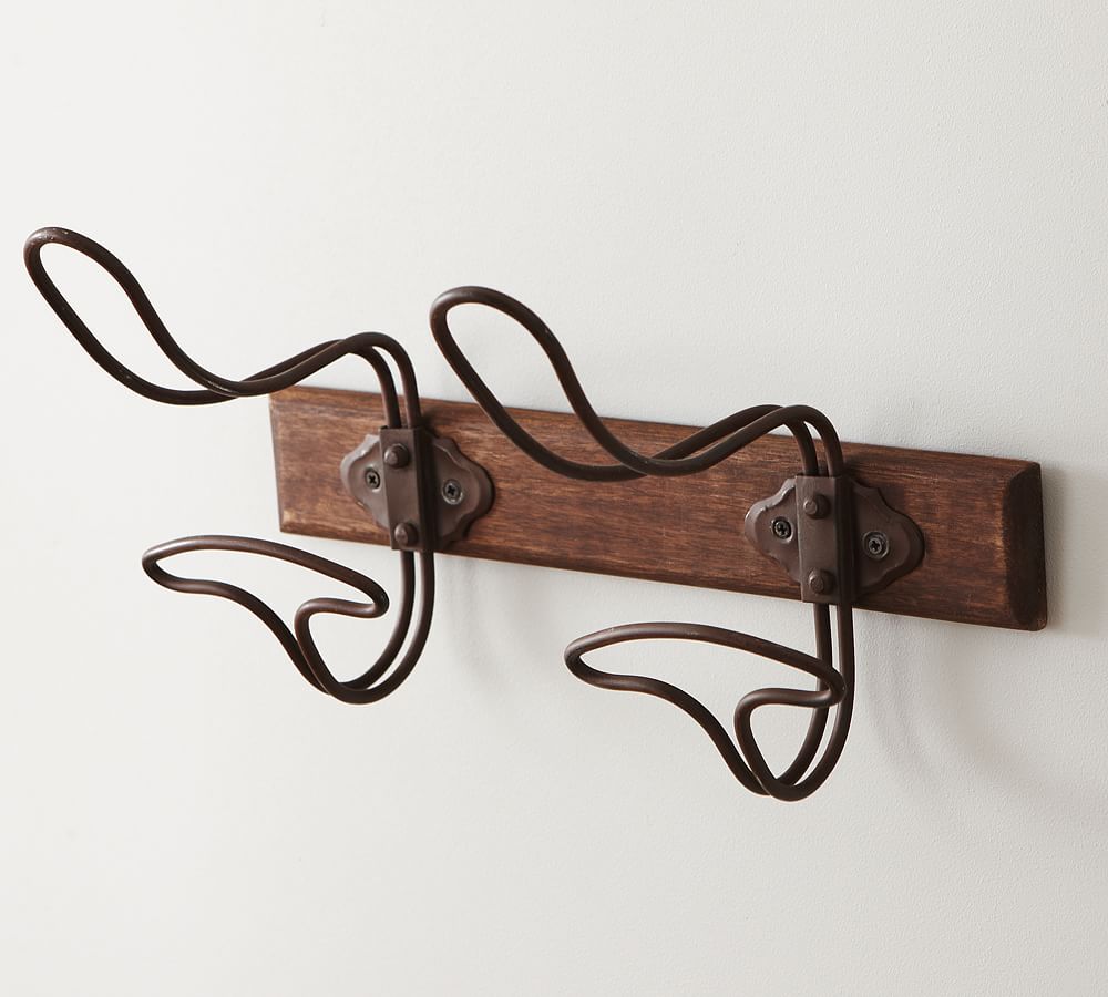 Wire & Wood Double Hook | Pottery Barn