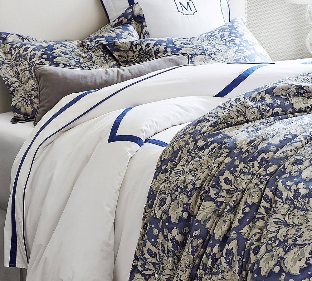 Julia Damask Organic Patterned Duvet Cover & Sham | Pottery Barn