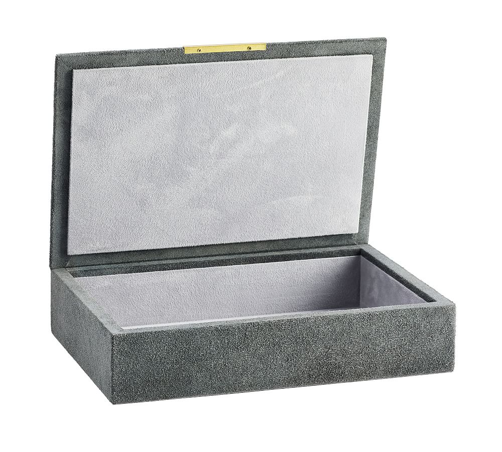 Avalon Large Suede Jewelry Box | Pottery Barn