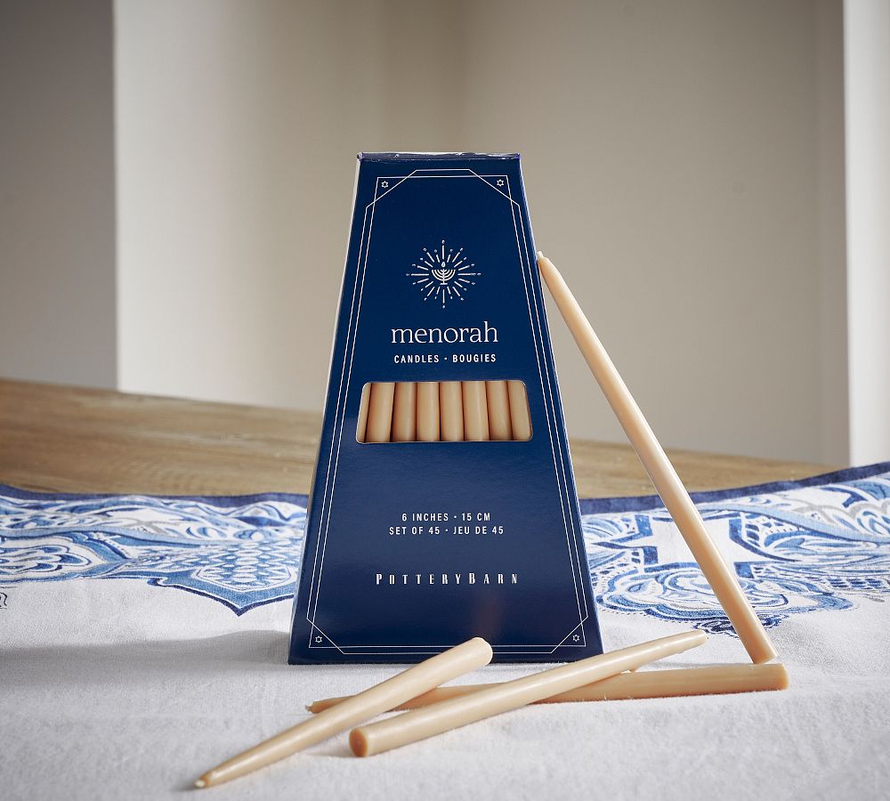Menorah Wax Taper Candles - Set of 45 | Pottery Barn