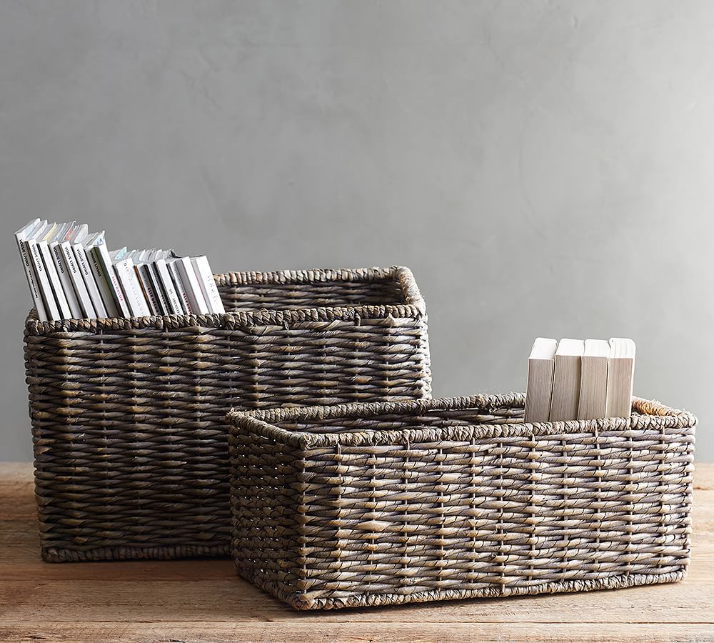 Samantha Storage Baskets - Gray | Pottery Barn