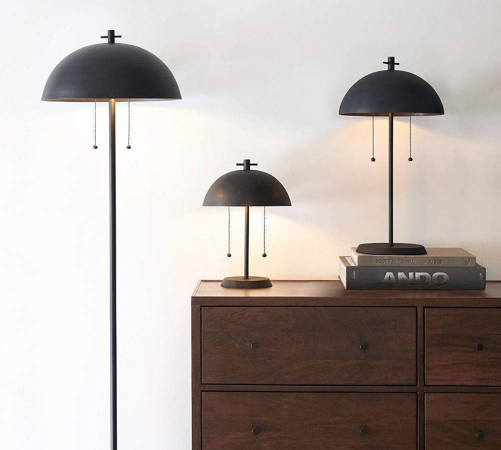 Caufield Metal Dome Downlight Floor Lamp | Pottery Barn