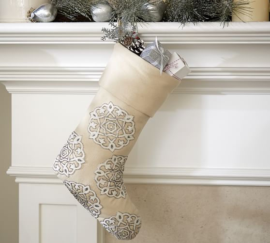 Gold & Silver Stocking | Pottery Barn
