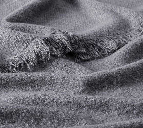 Heathered Boucle Fringe Throw Blanket | Pottery Barn