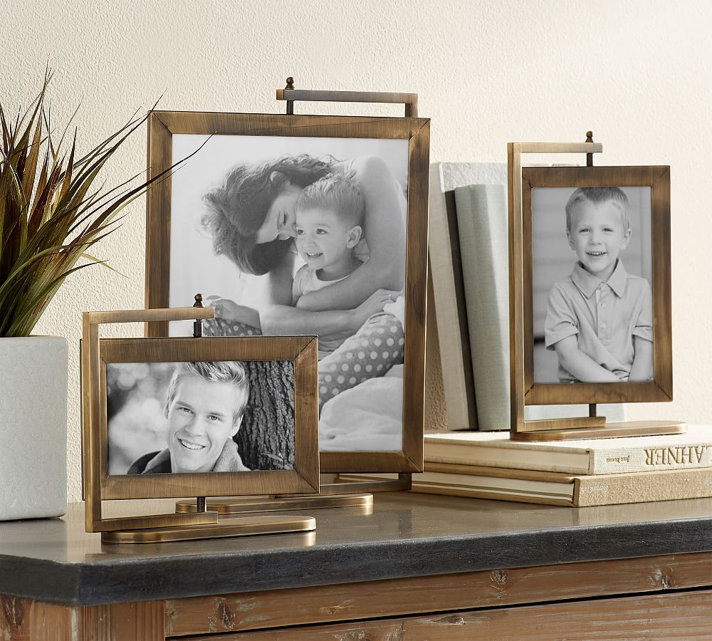 Riley Brass Turning Picture Frames | Pottery Barn