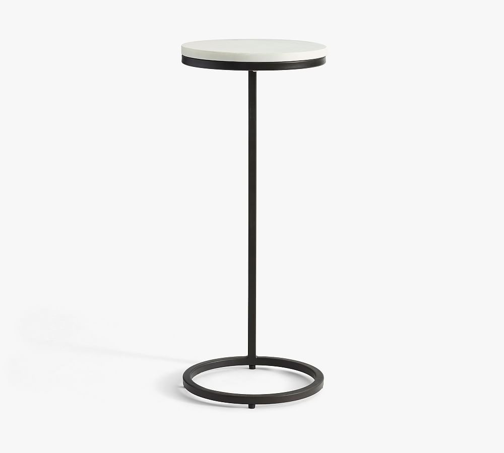 Delaney Round Marble C-Table | Pottery Barn