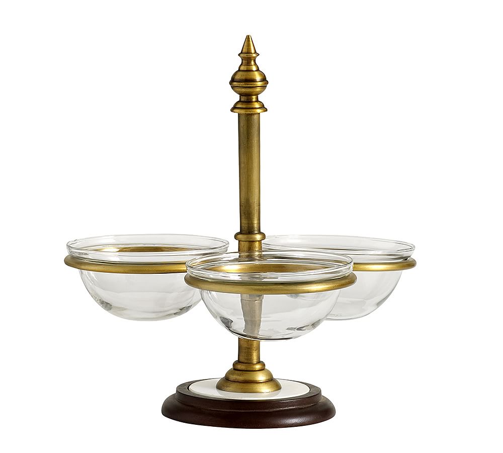 Plaza Enertaining Triple Condiment Bowl | Pottery Barn