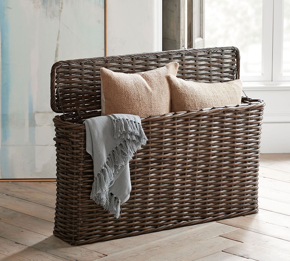 Aubrey Woven Oversized Lidded Storage Basket | Pottery Barn