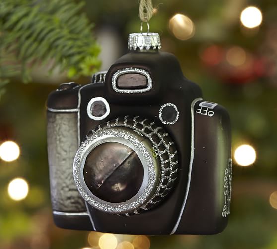 Vintage Camera Glass Christmas Ornament | Pottery Barn