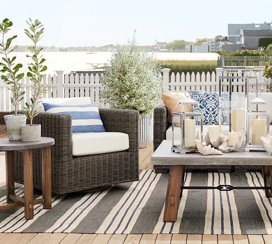 Abbott Outdoor Side Table, Brown | Pottery Barn