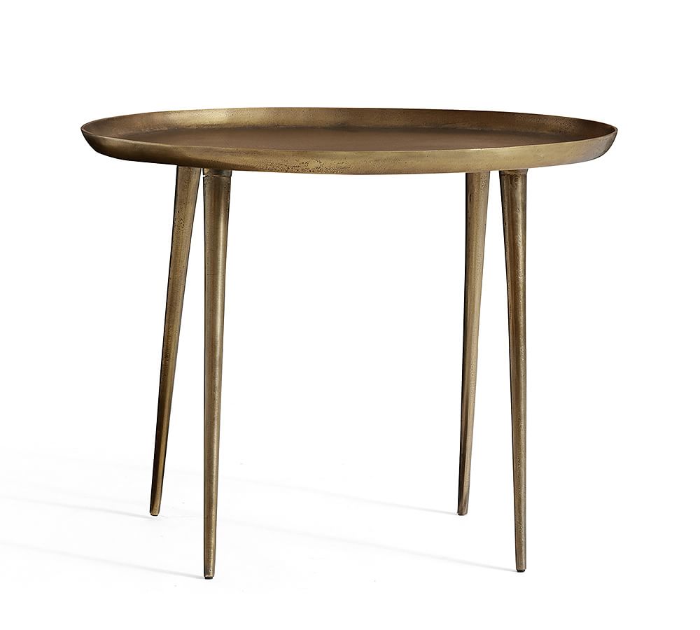 Euclid Round Metal End Table | Pottery Barn