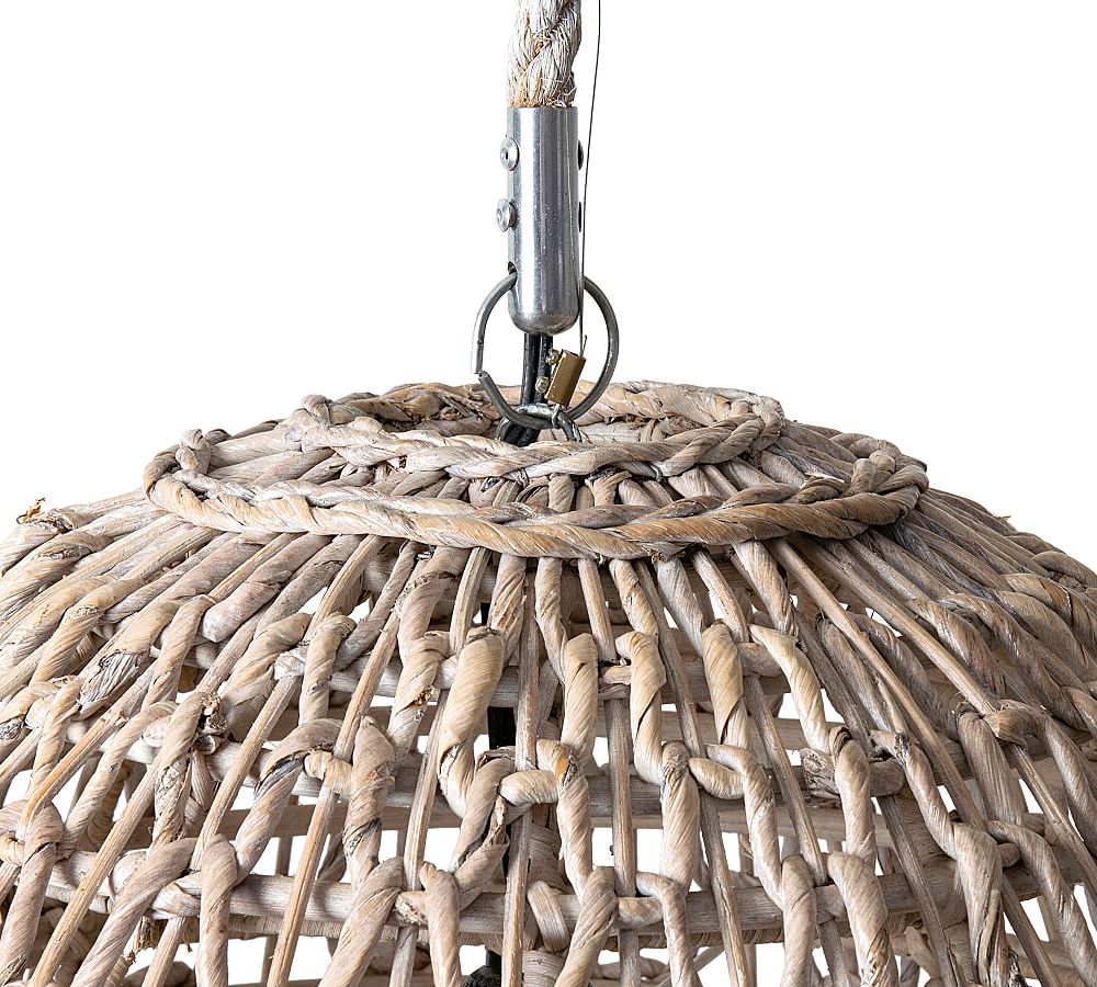 Open Weave Rattan Dome Pendant | Pottery Barn