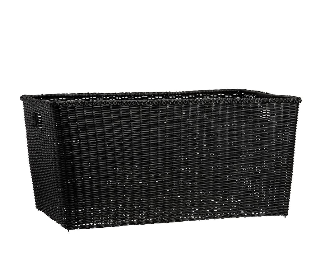 Palmetto Outdoor Storage Baskets - Black | Pottery Barn
