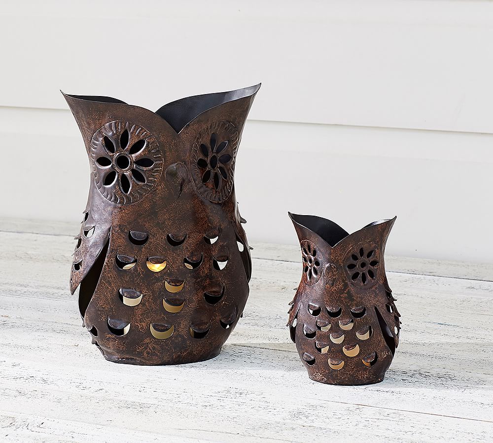 Pierced Metal Owl - Bronze | Decorative Objects | Pottery Barn