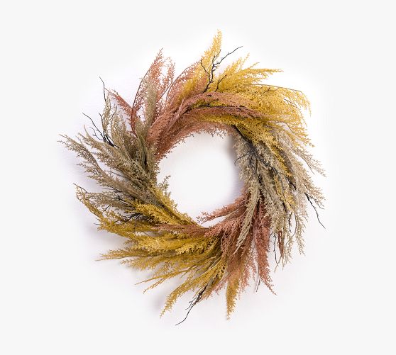 Faux Fall Grass Wreath & Garland | Pottery Barn