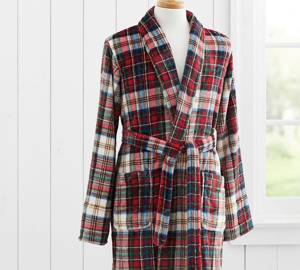 Declan Plaid Robe | Pottery Barn