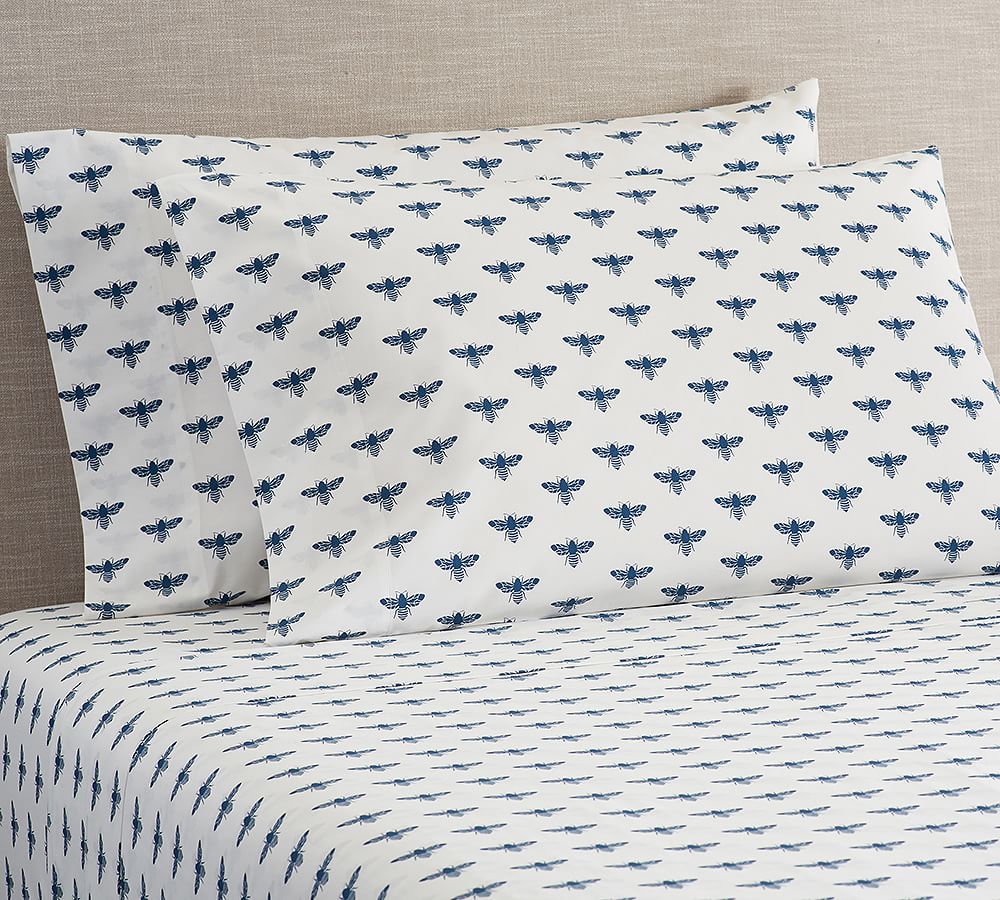 Bee Print Organic Sheet Set | Pottery Barn