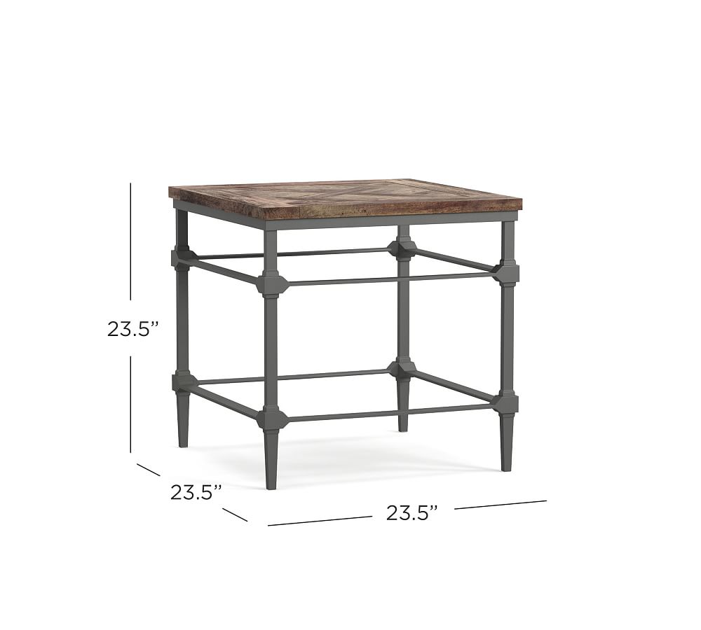 Parquet Square Reclaimed Wood End Table | Pottery Barn