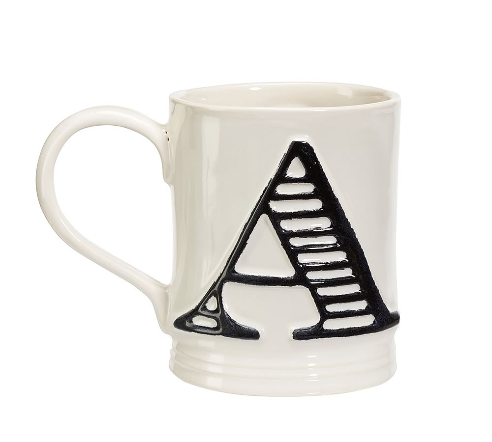 Embossed Alphabet Coffee Mugs | Pottery Barn