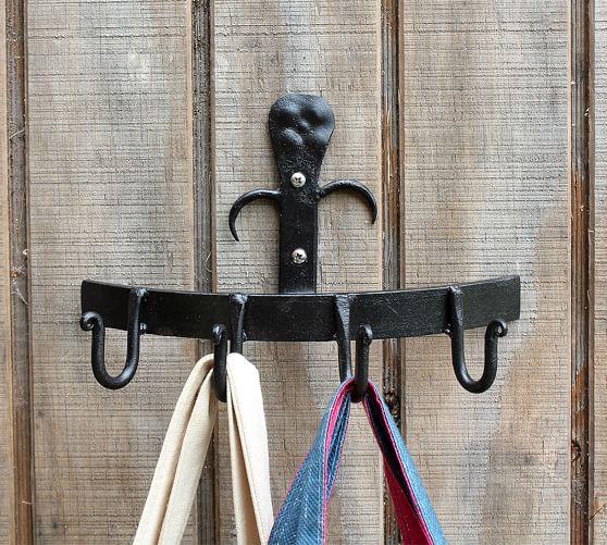Wrought Iron Row of Hooks | Pottery Barn