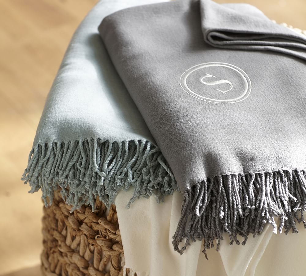 Monogrammable Oversized Throw Blanket | Pottery Barn
