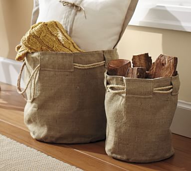 Reinforced Burlap Baskets | Pottery Barn