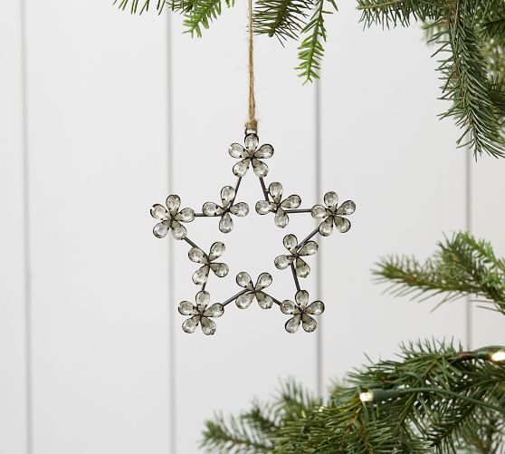 Jeweled Floral Star Ornament | Pottery Barn