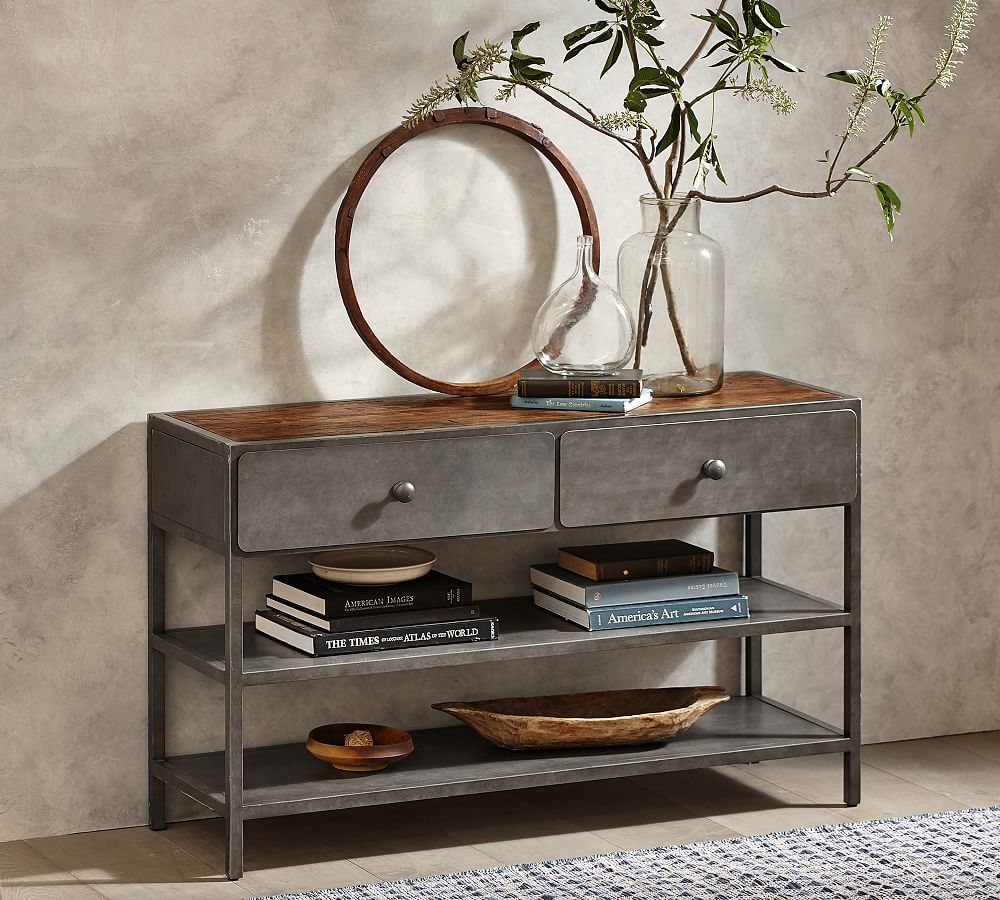 Rustic Reclaimed Wood Console Table | Pottery Barn