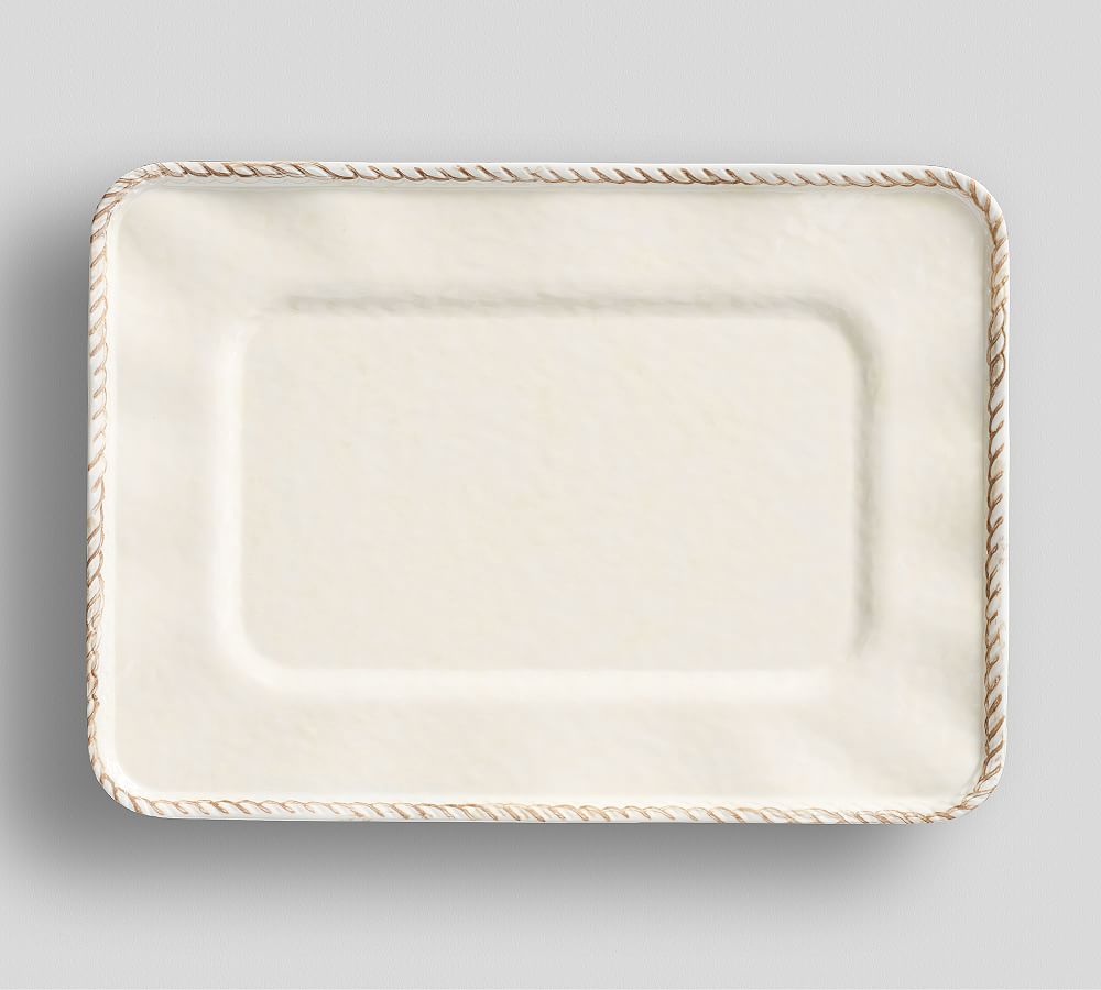 Rope Melamine Rectangular Platter | Pottery Barn