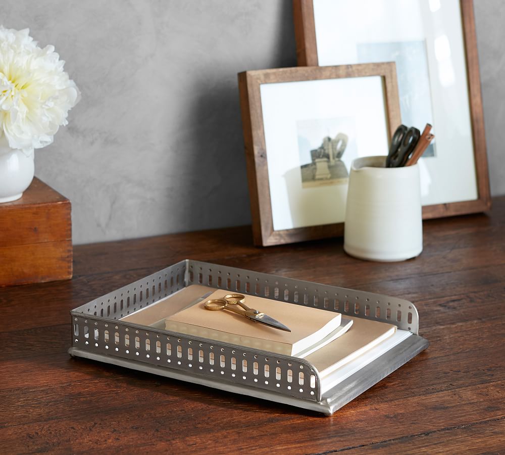 Siegel Eclectic Antique Silver Paper Tray | Pottery Barn