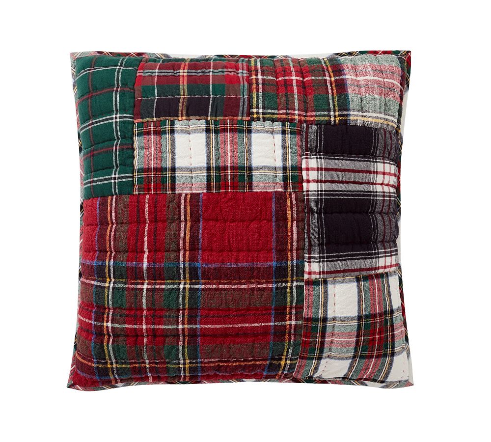 Stewart Plaid Patchwork Applique Quilted Sham | Pottery Barn