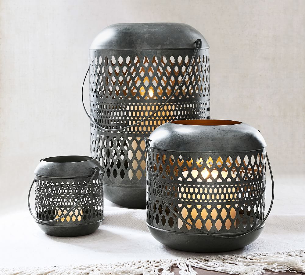 Pierce Zinc Lantern | Candle Holder | Pottery Barn