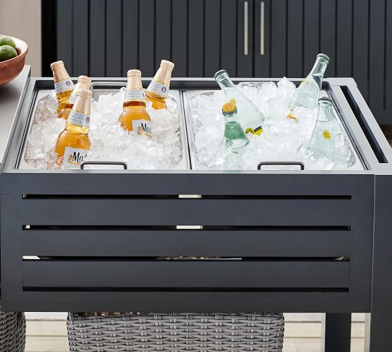 Indio Metal Outdoor Kitchen Island | Pottery Barn