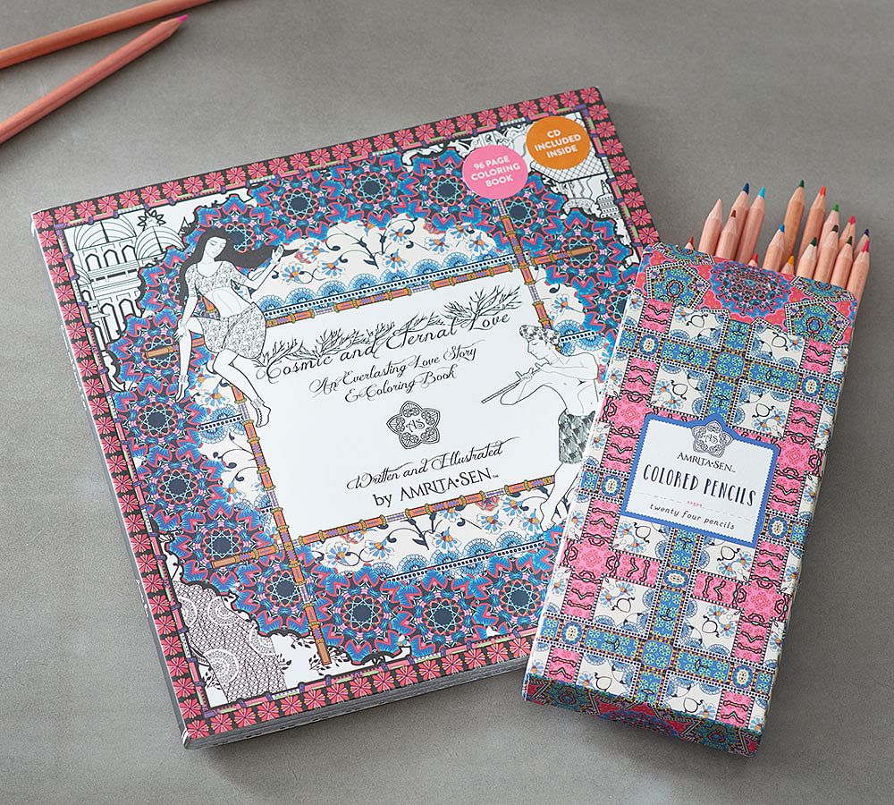 Cosmic & Eternal Love by Amrita Sen Coloring Book & Pencils | Pottery Barn