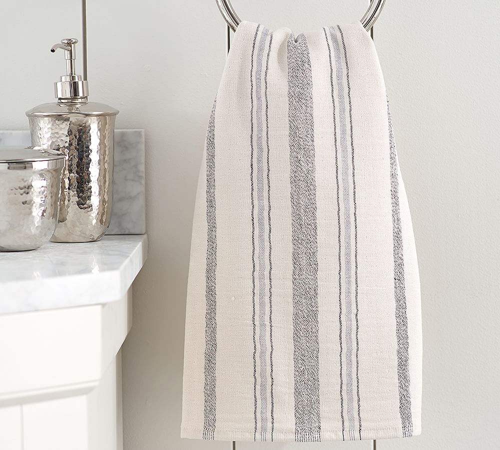 Camden Stripe Linen Terry Hand Towel | Pottery Barn