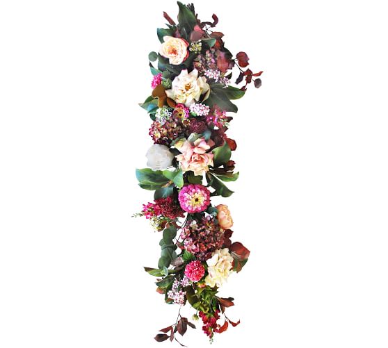Faux Rose & Dahlia Mixed Garland | Pottery Barn