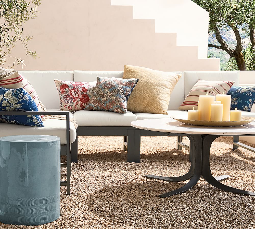 Outdoor Colmar Striped Throw Pillow | Pottery Barn