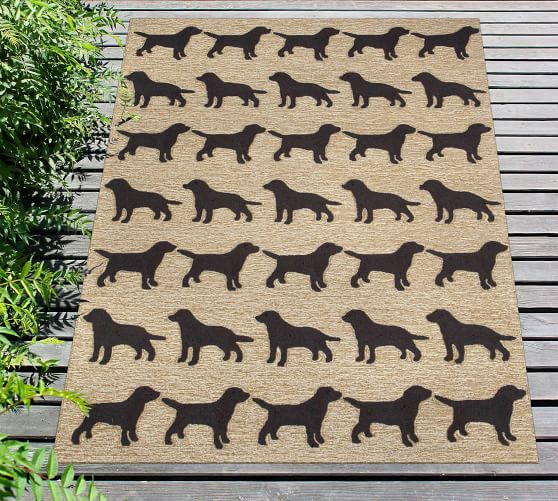 Three Dogs Hand Tufted Indoor/Outdoor Rug | Pottery Barn