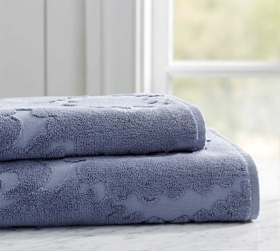 Loraya Sculpted Suzani Decorative Bath Towel | Pottery Barn