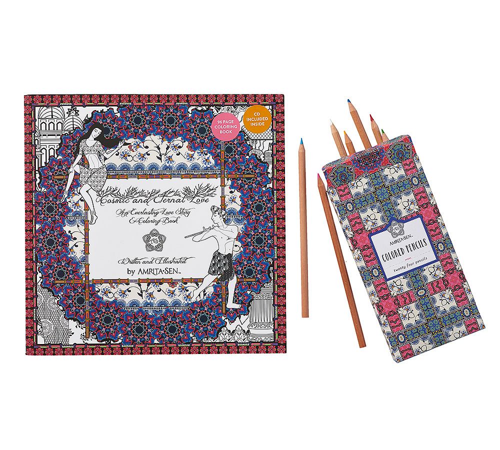 Cosmic & Eternal Love by Amrita Sen Coloring Book & Pencils | Pottery Barn