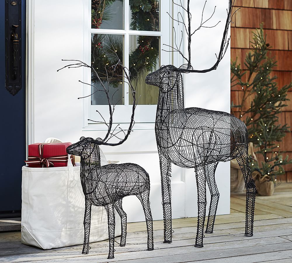 Outdoor Woven Metal Reindeer | Pottery Barn