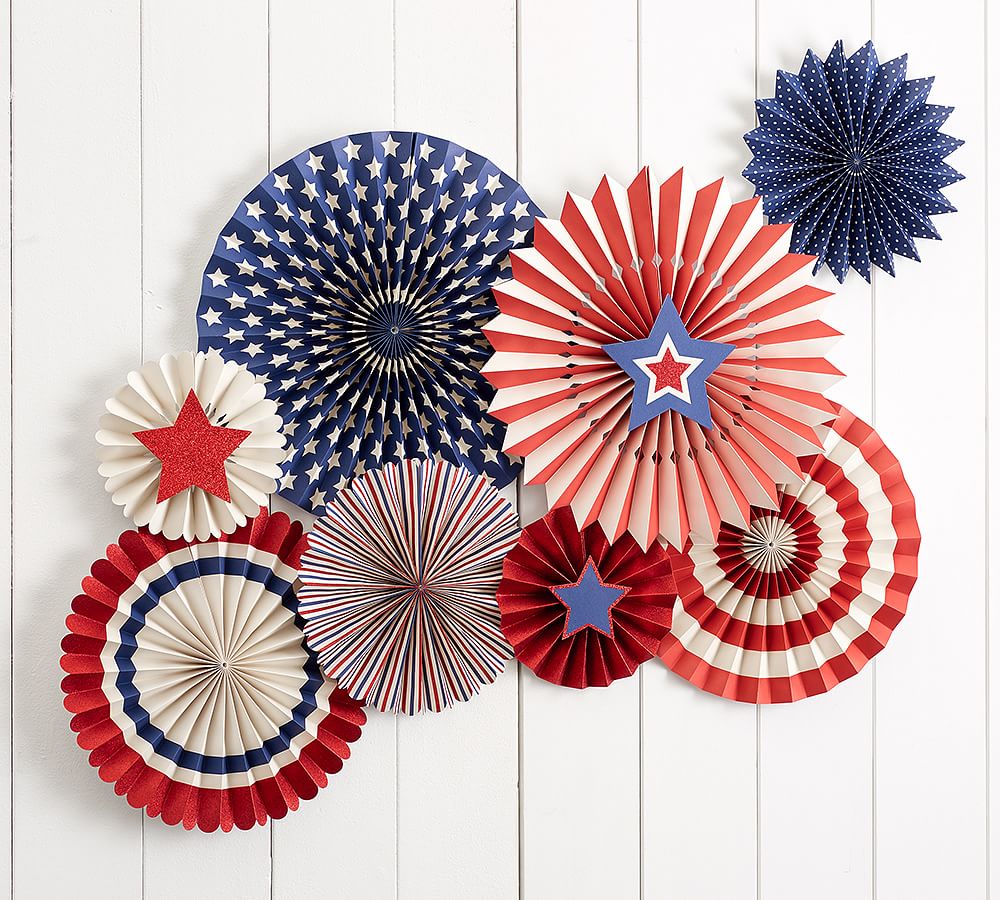 Stars and Stripes Party Fans - Set of 8 | Decorative Objects | Pottery Barn