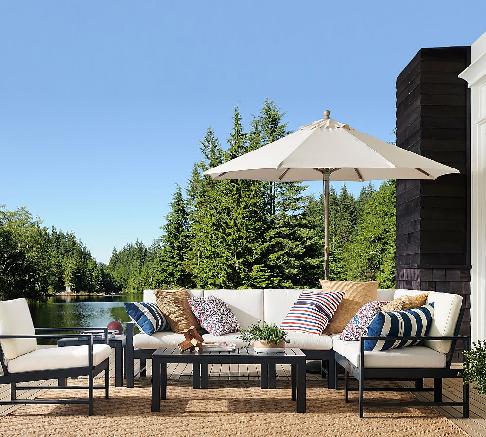 Indio Metal Outdoor Sectional Components, Slate | Pottery Barn